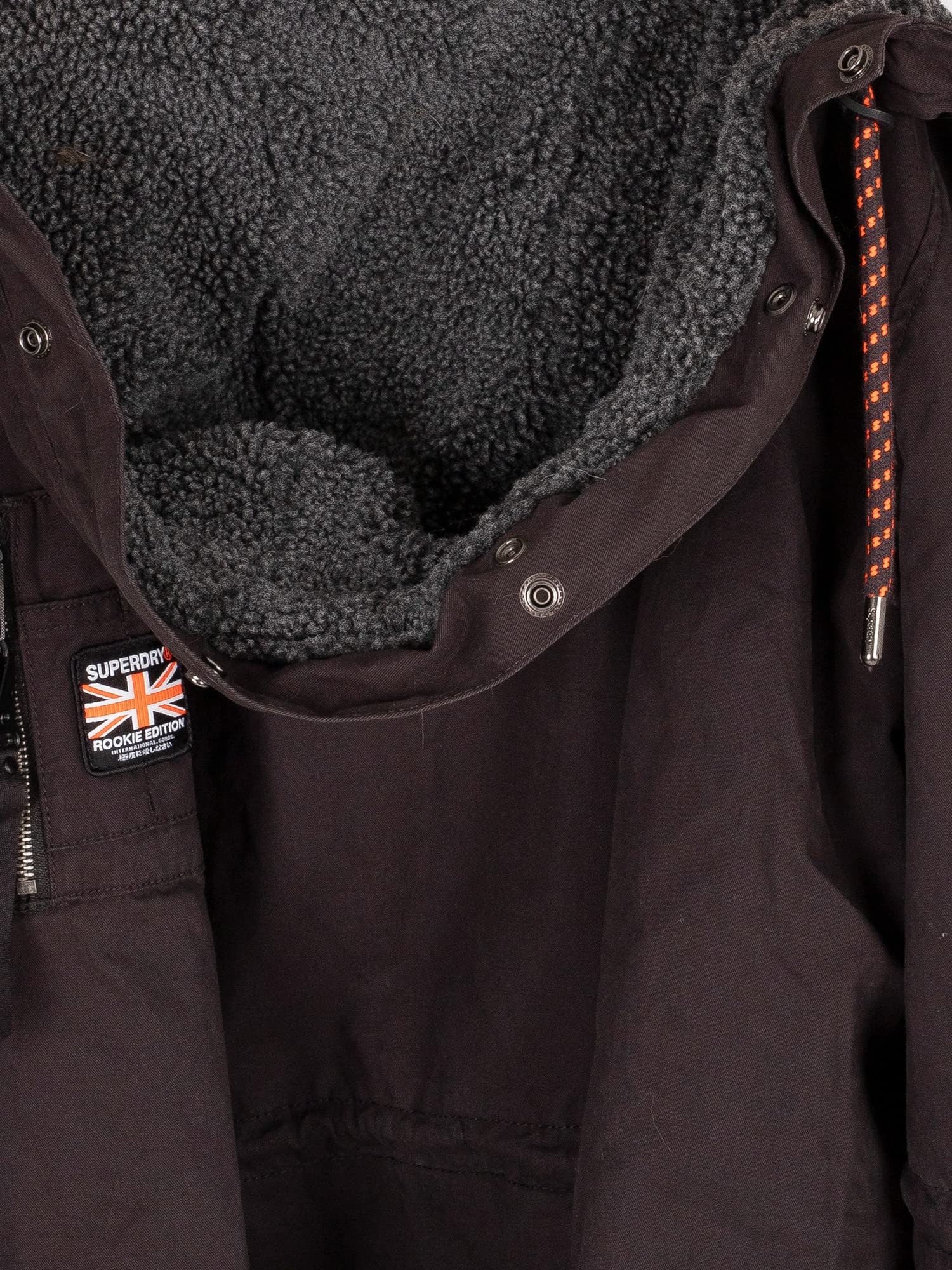 Superdry Mens Mountain Rookie Aviator Parka Jacket Furnace Black Size M