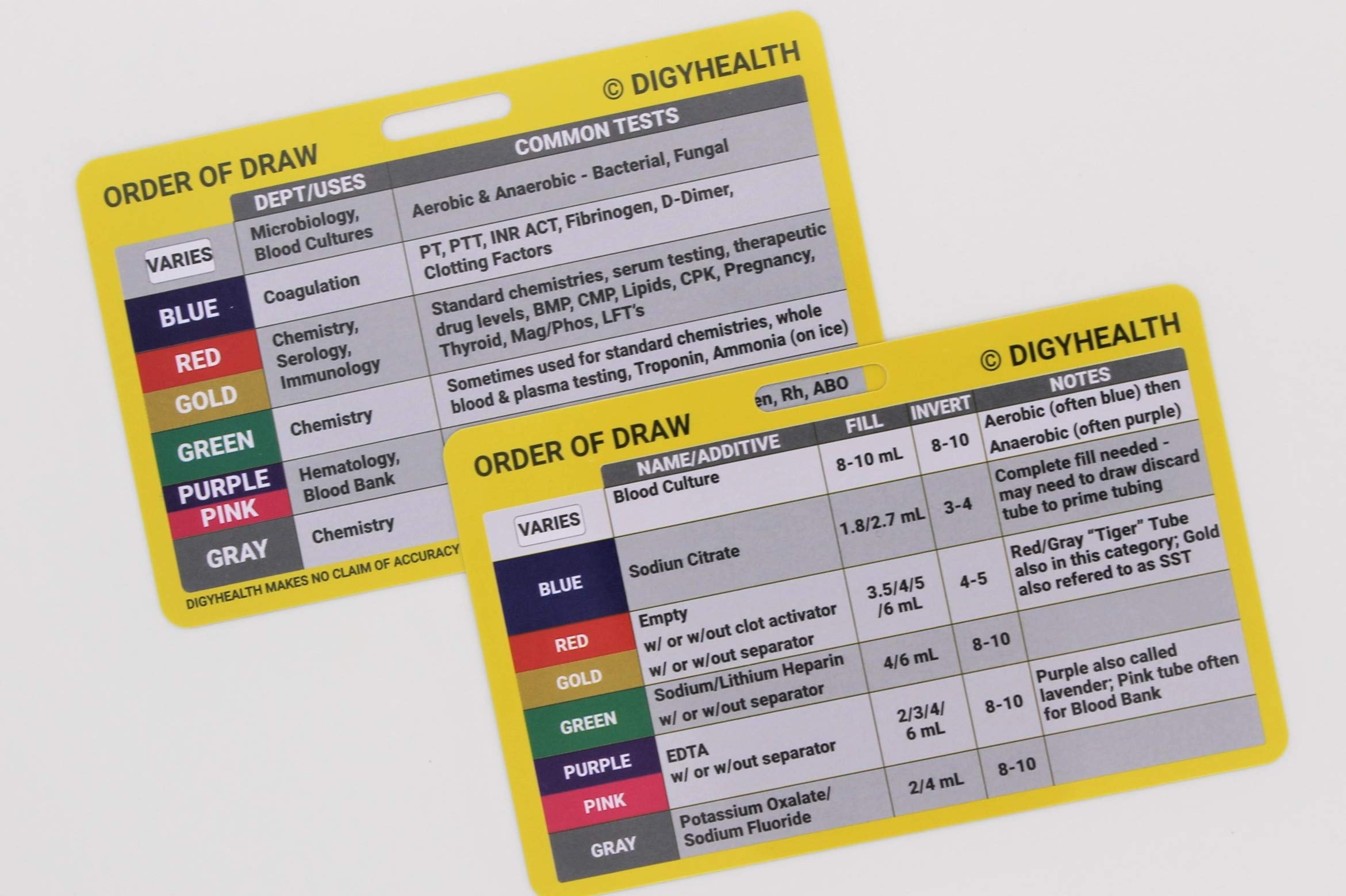 Silver Maple Leaf Order of Draw Badge Card for Phlebotomy β Horizontal Order of Blood Draw Card for Nurses, Nursing Clinicians and RN Students β Phlebotomy Cheat Sheet β Durable and Reliable