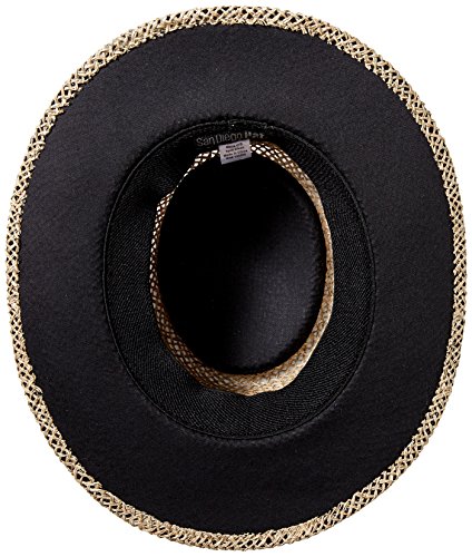 San Diego Hat Co. Men's Seagrass Sun Hat, Natural/Black, One Size