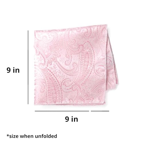 tiemart Pattern Pocket Square (Pale Pink Clara Paisley)