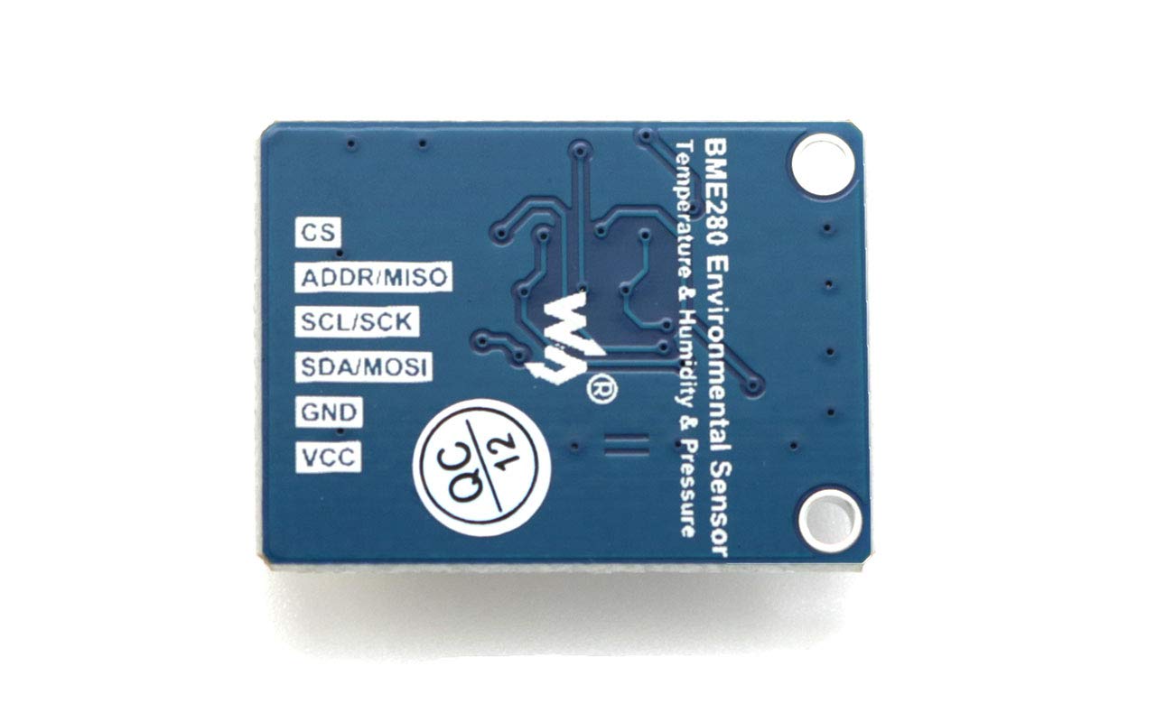 Waveshare BME280 Environmental Sensor, Temperature, Humidity, Barometric Pressure Detection Module I2C/SPI Interface for Weather Forecast, IoT Projects, ect