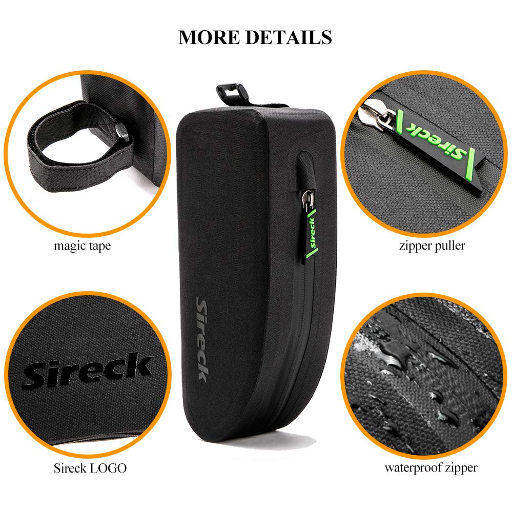 Sireck Bike Bag Waterproof Front Top Tube Bicycle Frame Bag Cycling Phone Bag Pannier Pouch Riding Accessories (L)