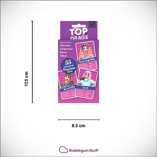 Top Drags Game - Trumps Card Game - Win Every Drag Queen to Win The Game - Suitable for Adults and Teenagers