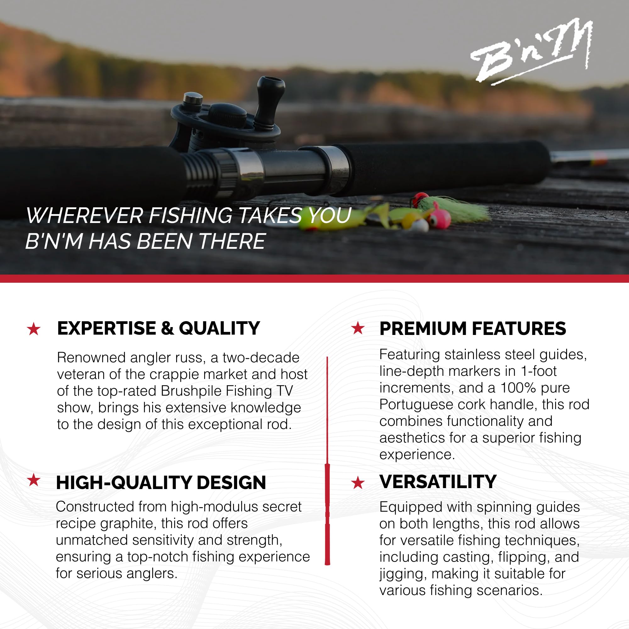 Russ Bailey Signature Series Crappie Rod 8ft/2pc