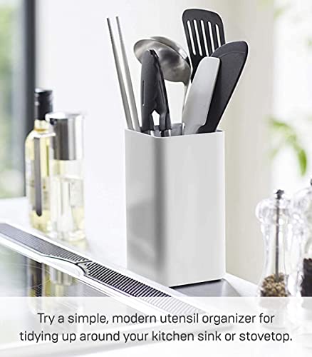 Yamazaki Home Organizer Kitchen Steel | Utensil Holder, One Size, White