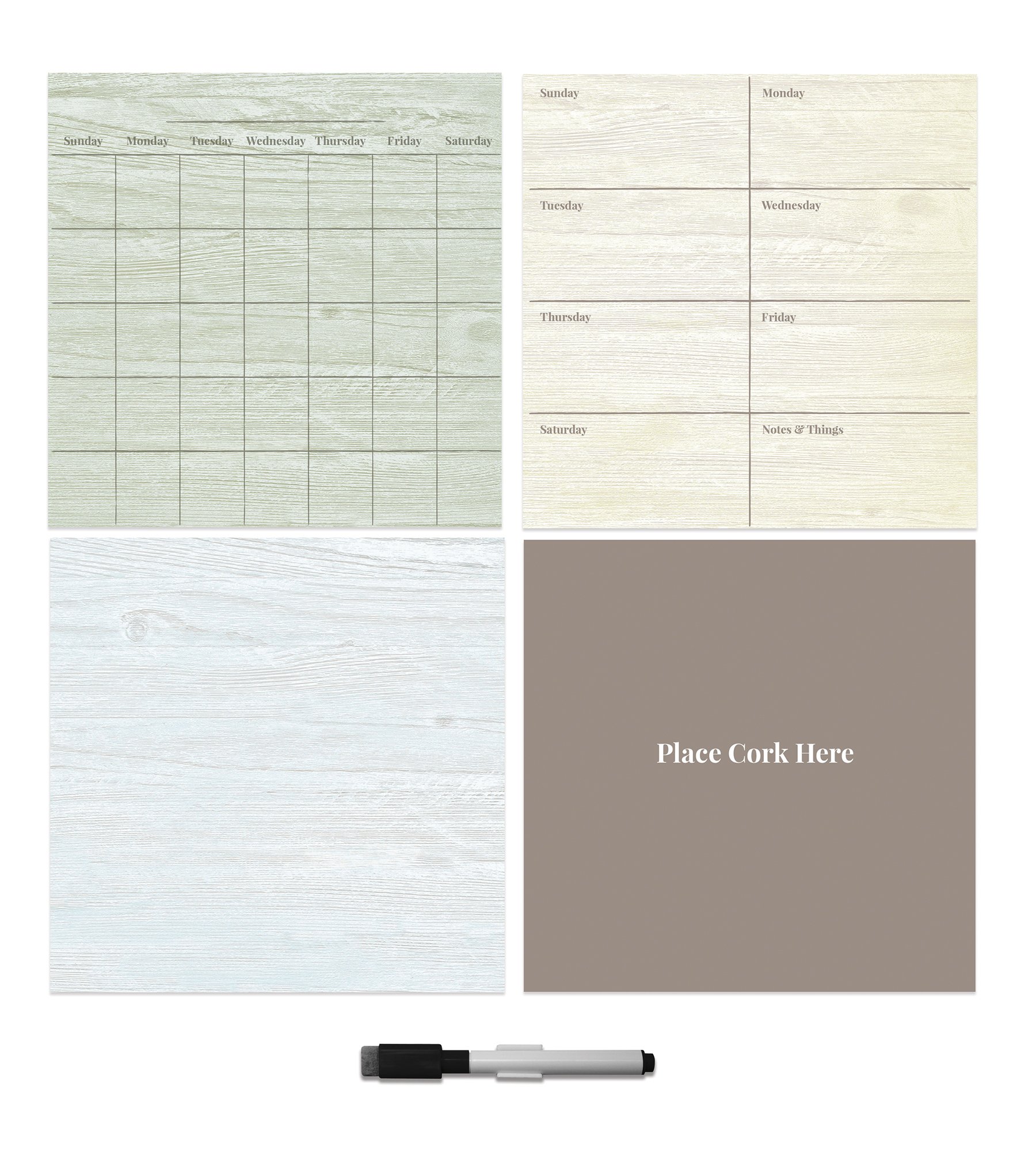 Wall Pops WPE2127 Weathered Organization Kit, Neutral
