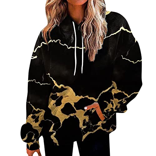 Women's Fashion Loose Casual Daily Long Sleeve Gradient Patchwork Top 719 Black