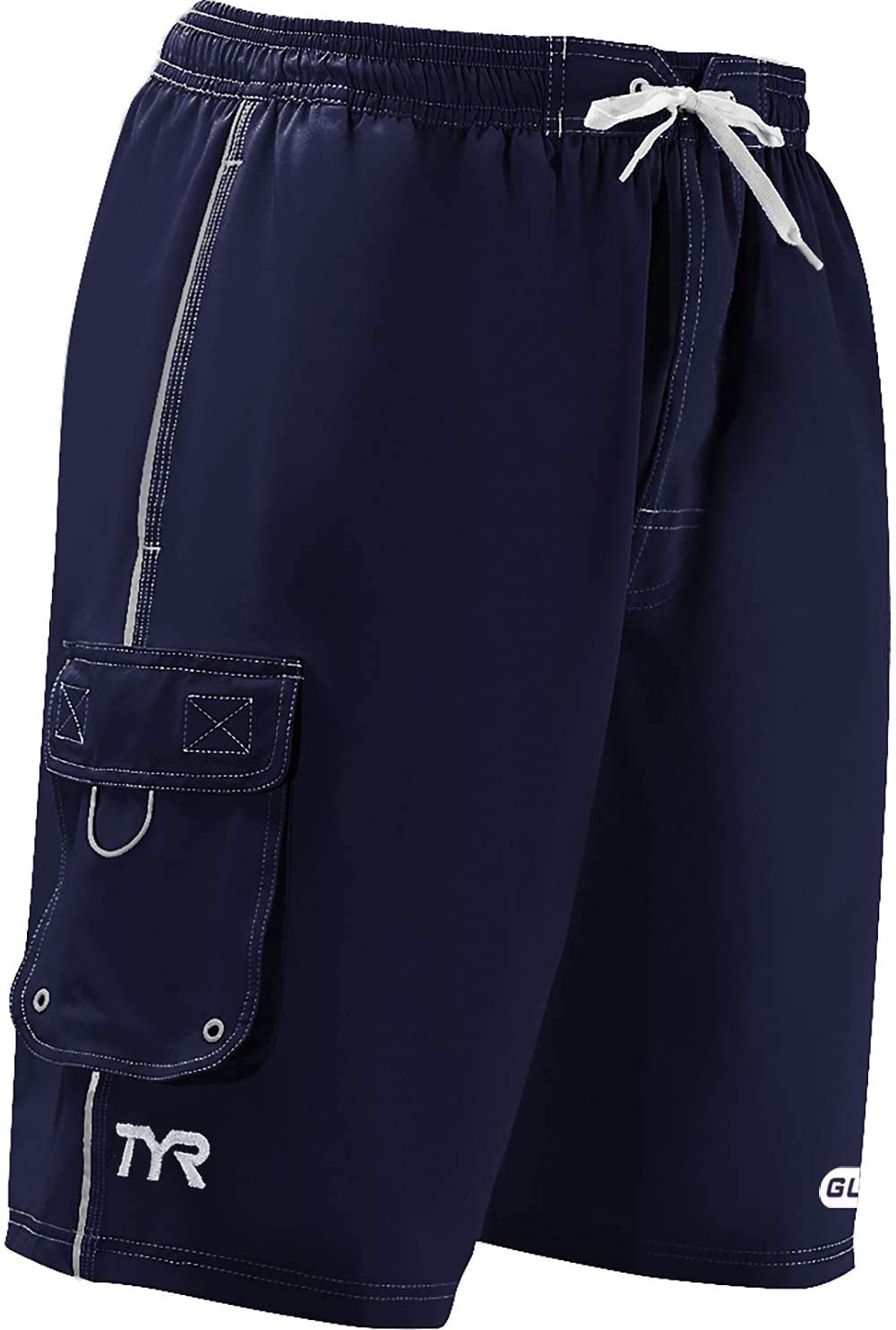 TYR Men's Standard Guard Challenger Swim Short, Navy, Medium