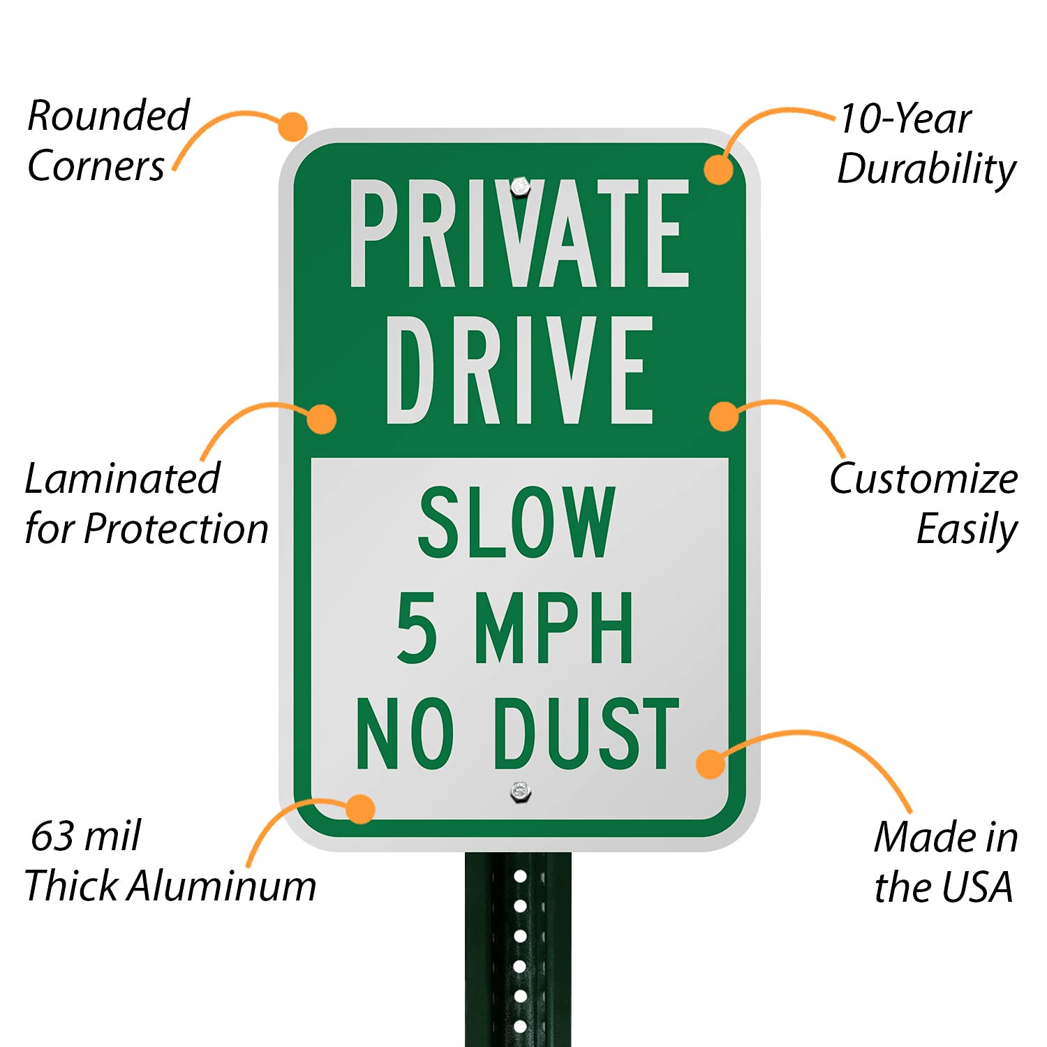 SmartSign “Private Drive, Add Your Custom Wording Here” Customizable Sign | 12" x 18" Aluminum