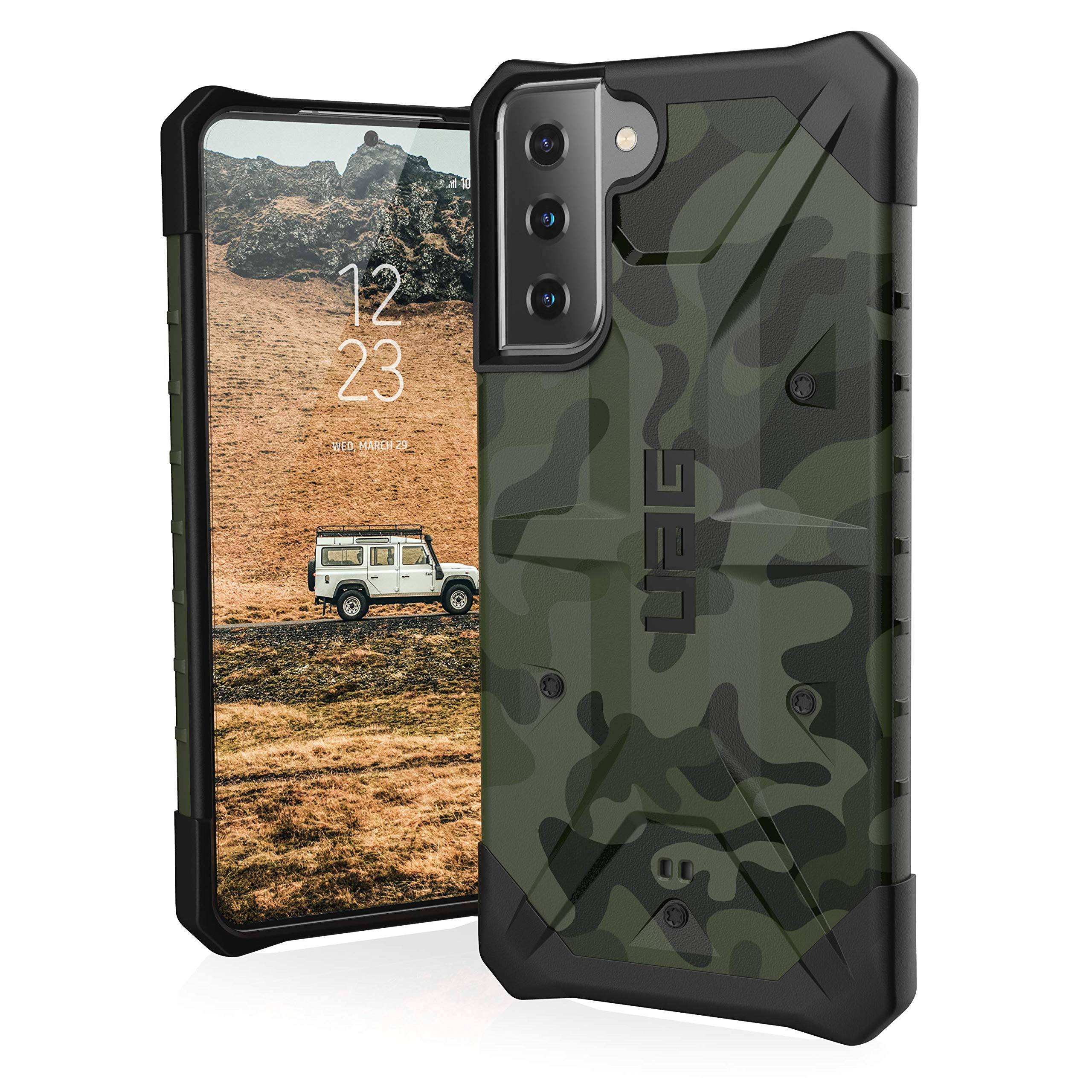 URBAN ARMOR GEAR UAG Designed for Samsung Galaxy S21 Plus Case Camo Forest Rugged Lightweight Slim Shockproof Pathfinder SE Protective Cover, [6.7 inch Screen]