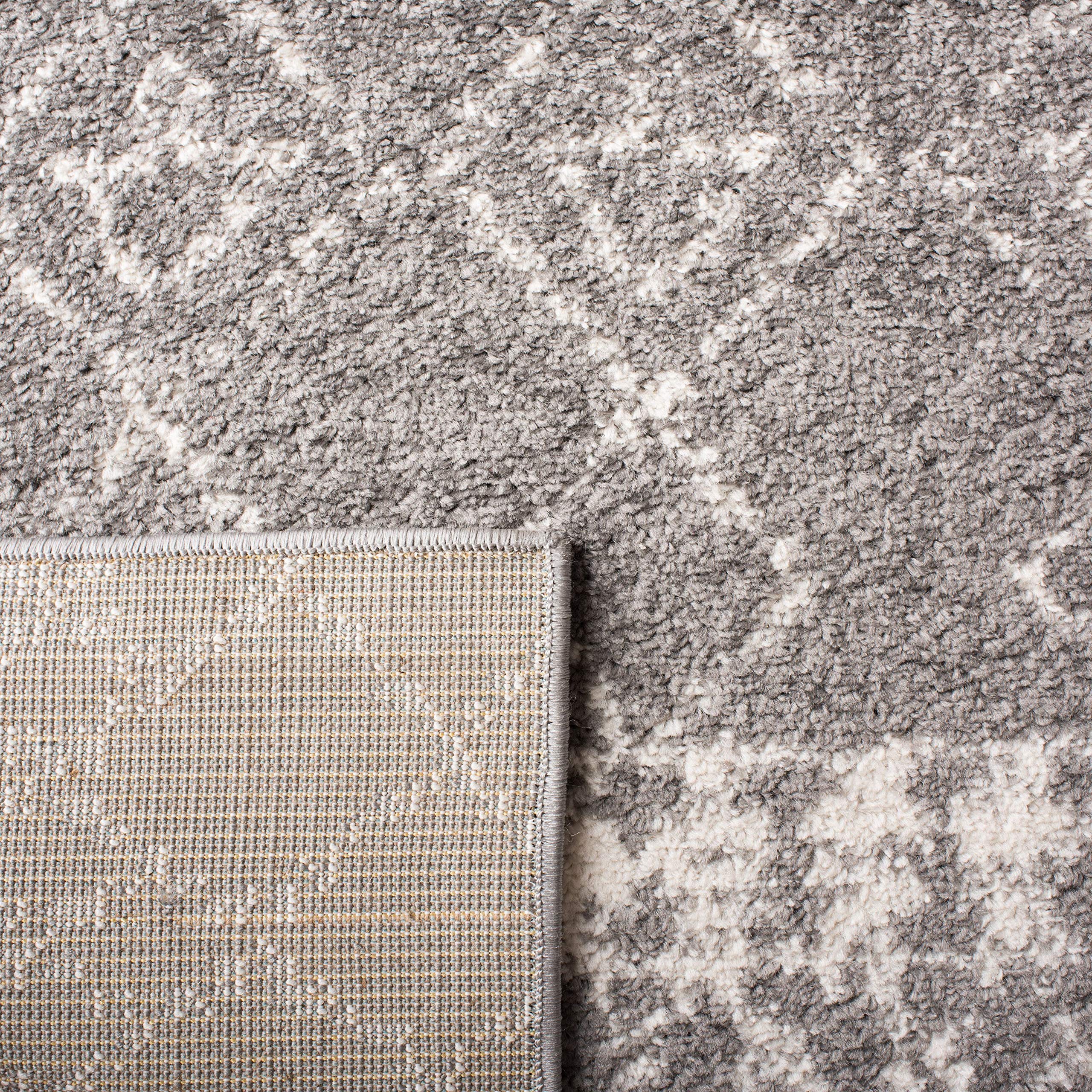 SAFAVIEH Tulum Collection 6'7" Square Grey/Ivory TUL229F Moroccan Boho Distressed Non-Shedding Living Room Bedroom Dining Home Office Area Rug
