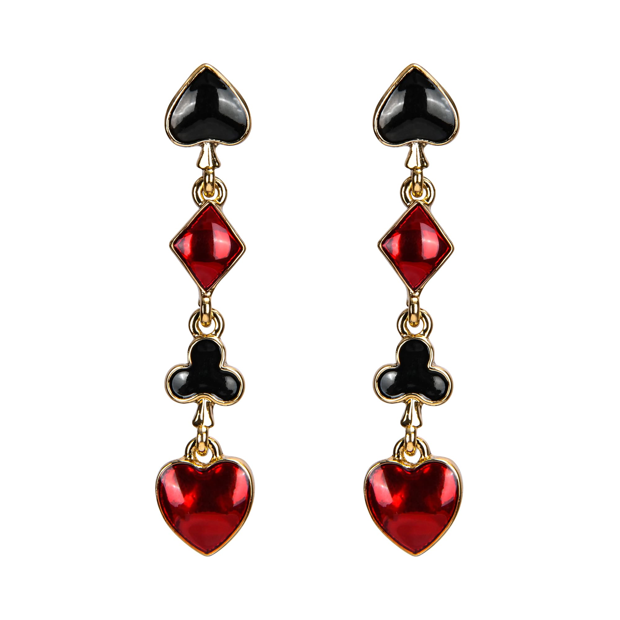 Vintage Poker Queen Earrings for Women, Lolita Dangle Drop Earrings, Clown Drip Oil Earrings Decoration, Halloween Jewelry