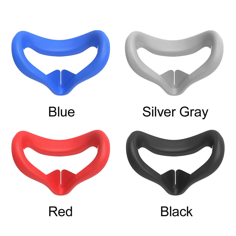 VR Silicone Ma-sk Oculus Quest 2 Face Cover, Gaming Accessories for Oculus Quest 2 Face Cushion Facial Pad Face Sweatproof Washable, Standard Eye Pad, Light Blocking