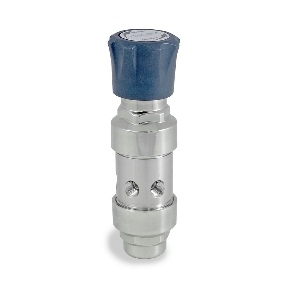 TESCOM SG261100 SG2 Two-Stage Pressure Regulator, SST Body/Diaphragm, 0-15 PSIG Out, Teflon Seals, 6 Port, 0.06 CV, 1/4" NPTF
