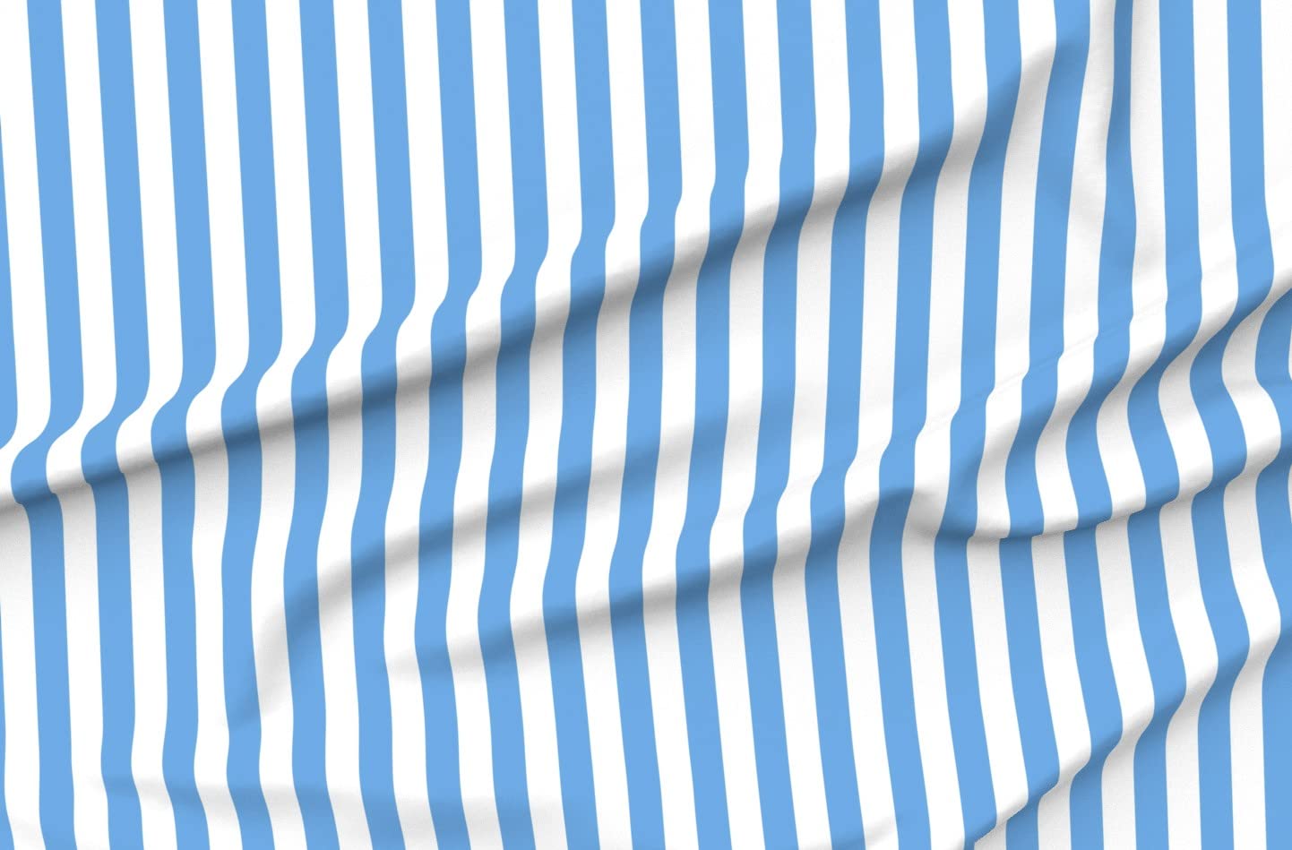 Spoonflower Fabric - Coastal Beach Blue White Cabana Hut Tent Stripes Retro Large Scale Printed on Basketweave Cotton Canvas Fabric by The Yard - Upholstery Home Decor Bottomweight