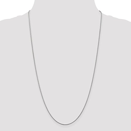 Saris and Things 14K White Gold 1.1mm Round Snake Chain 18 Inch