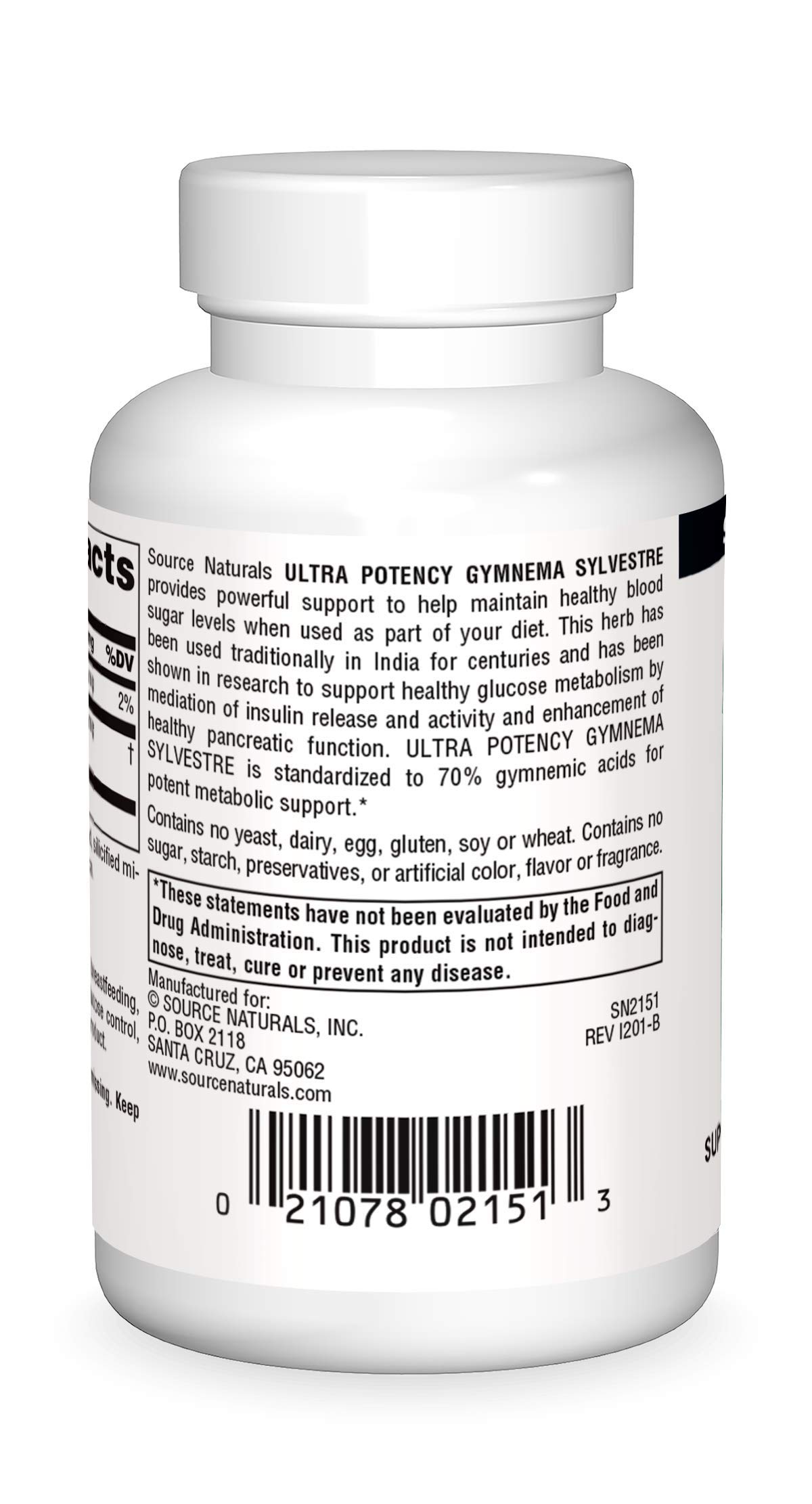Ultra Potency Gymnema Sylvestre 550 mg Source Naturals, Inc. 30 Tabs