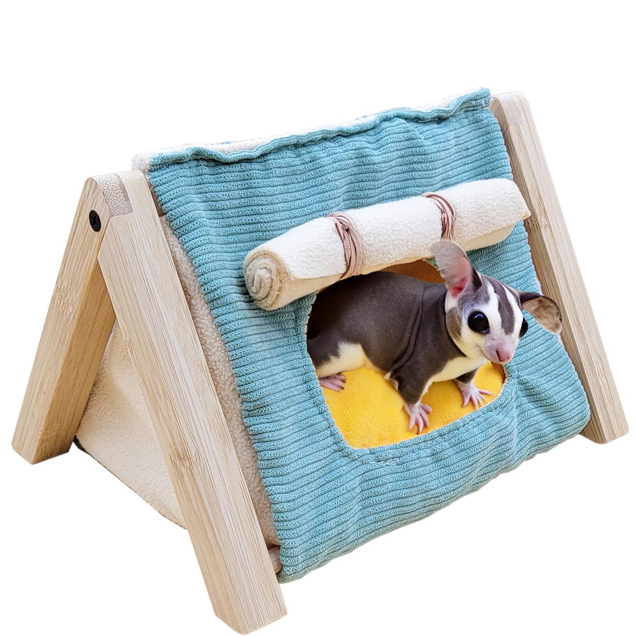 Yotughto Sugar Glider Sleeping Bed Hammock Baby Warmth Heating Pad Small Animals Warm Hanging Bed for Hedgehog Rat Sugar Glider Squirrel Ferret Winter Nest Hideout Pet Accessories (M)