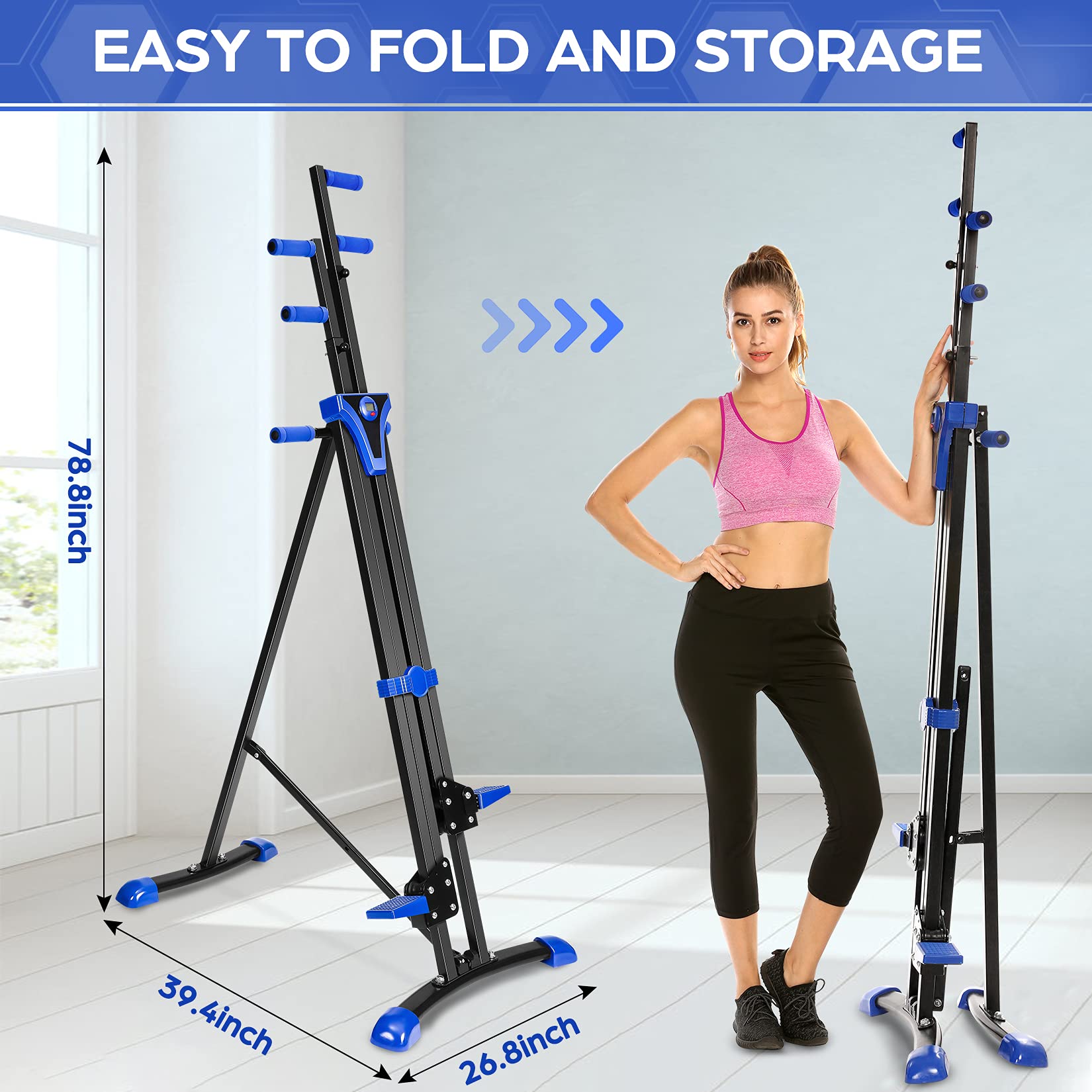 Vertical Climber for Home Gym Exercise Upgraded Folding Stair Climber Machine for Full Body Climbing Machine