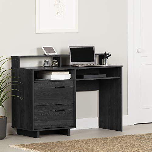 South Shore Fynn Computer, Small Desk, Gray Oak
