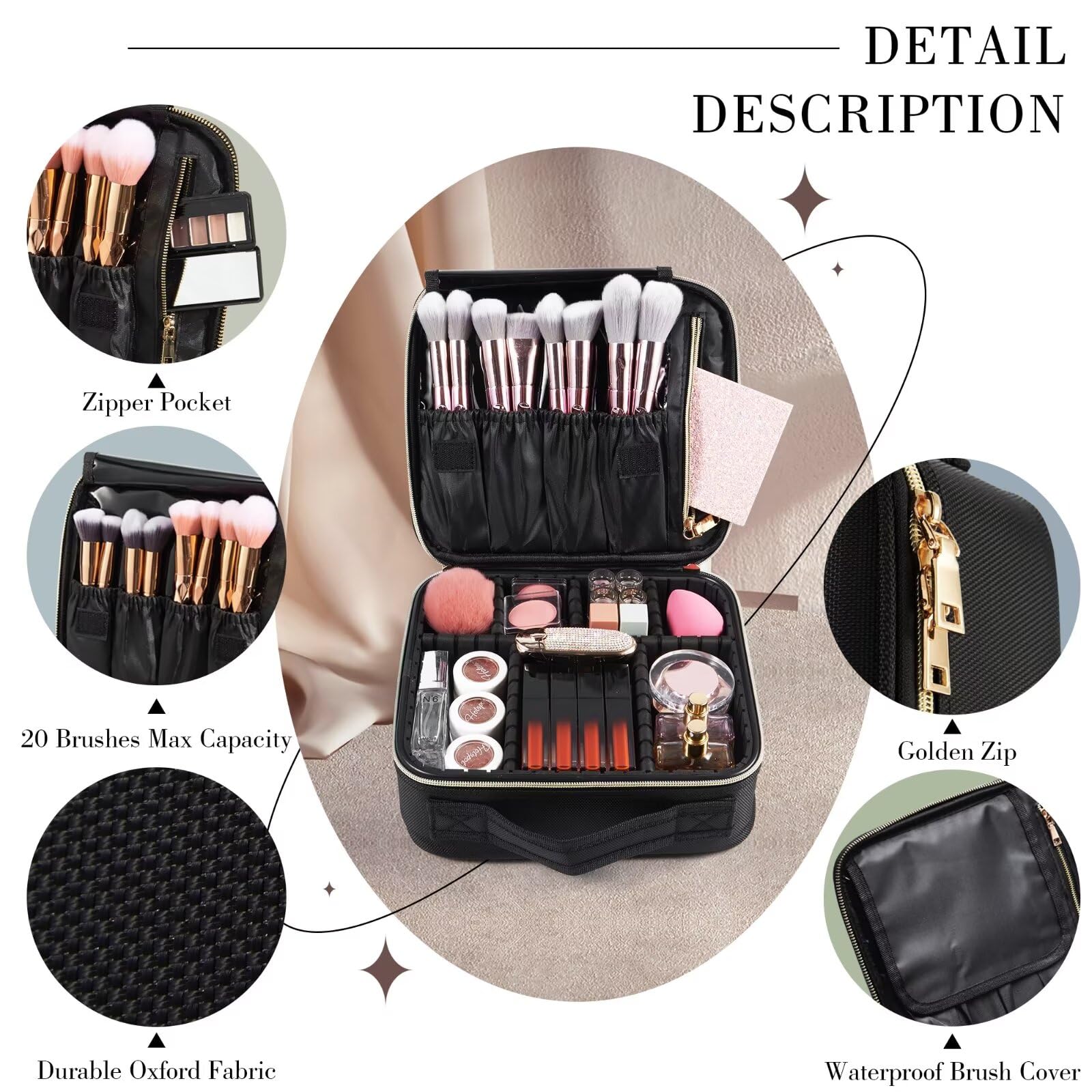 Stagiant Makeup Bag,Travel Makeup Bag, Makeup Organizer Bag for Women,Make up Case Cosmetic Brushes Toiletry Bags,Marble