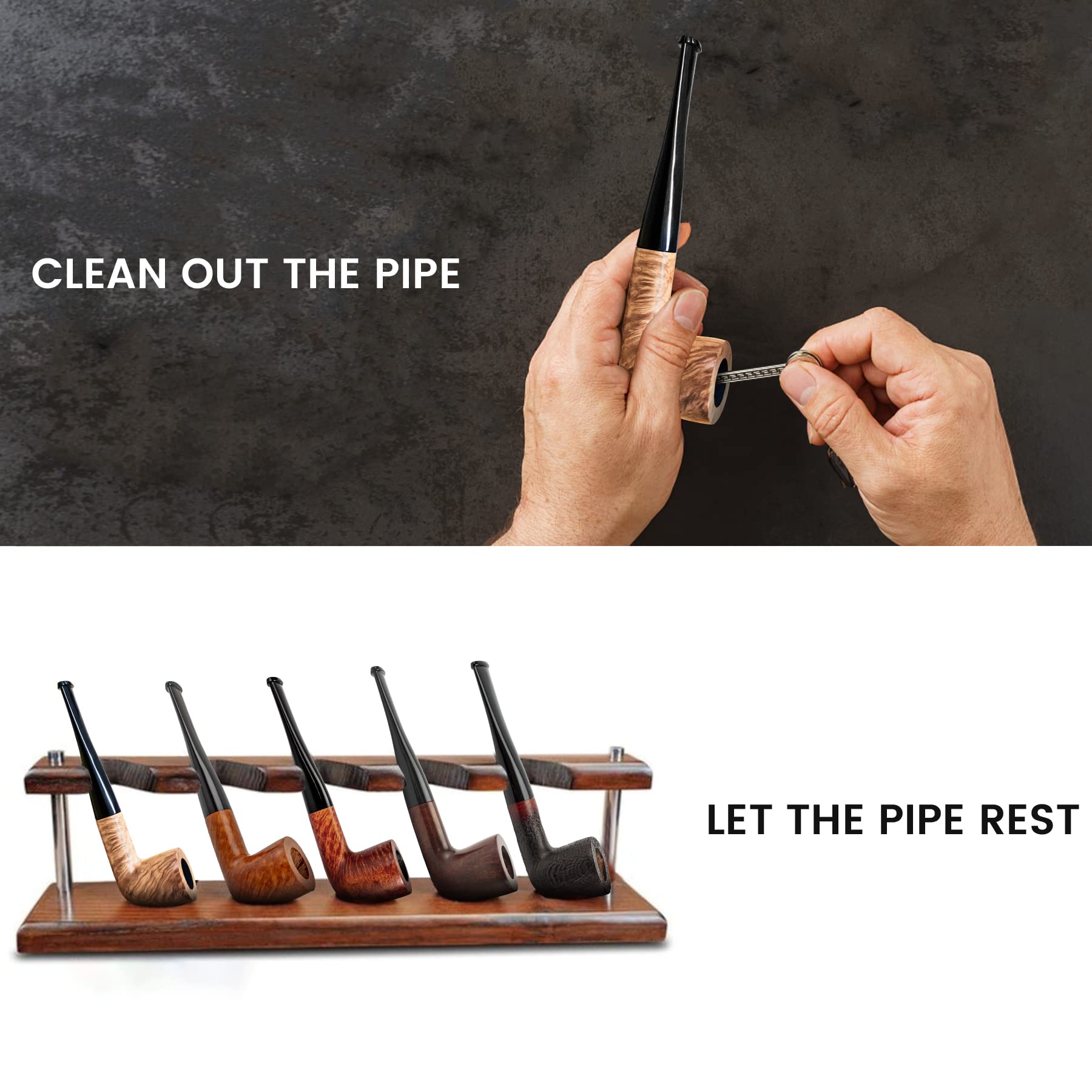 SPIPER smooth Briar Zulu Tobacco Straight pipe, 100% Quality Handmade pipe with smooth Acrylic Stem, Beginner Pipe,Great Gift for Father,friends (Light Brown)