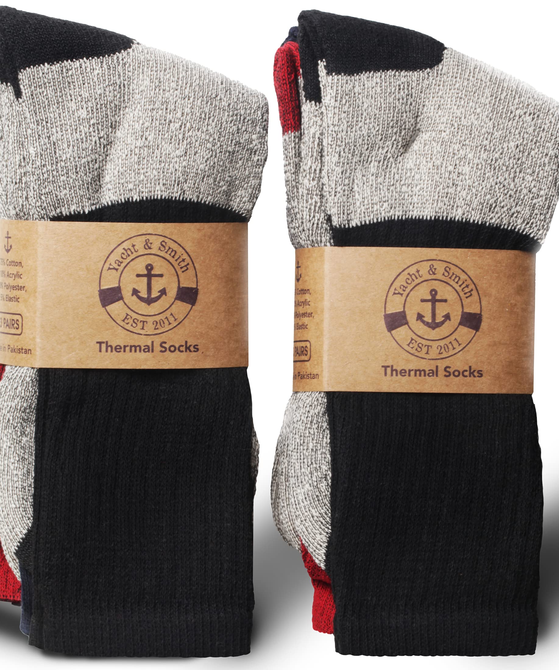 Yacht & Smith Men Women & Kids Thermal Socks, Bulk Pack Thick Warm Winter Boot Extreme Weather Socks, by SOCKS'NBULK (48 Pairs (Mens) 10-13)