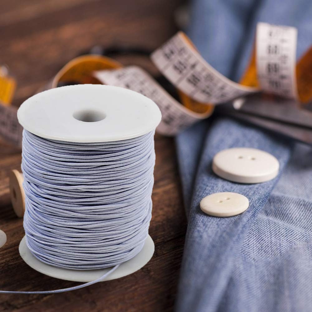 VGOODALL 100 Yards White Elastic String Beading Cord Stretchy String for Bracelets, Necklace, Jewelry Making and Crafts,1MM