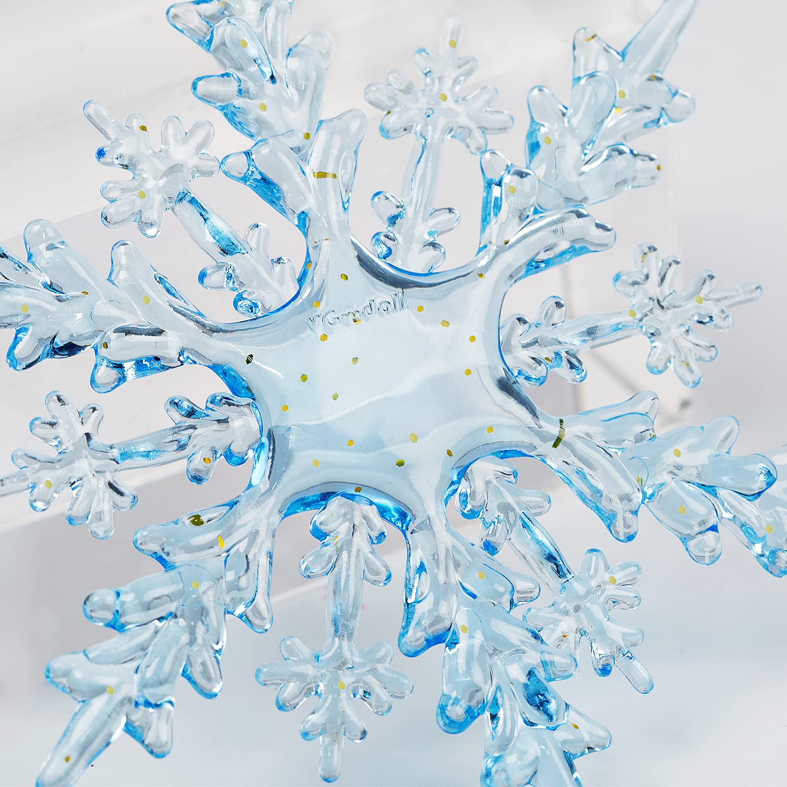 VGOODALL Christmas Snowflake Decorations, 36pcs Icicles Ornaments Set Clear Snowflake Acrylic Christmas Ornaments for Santa Outdoor Party Decoration Craft Projects