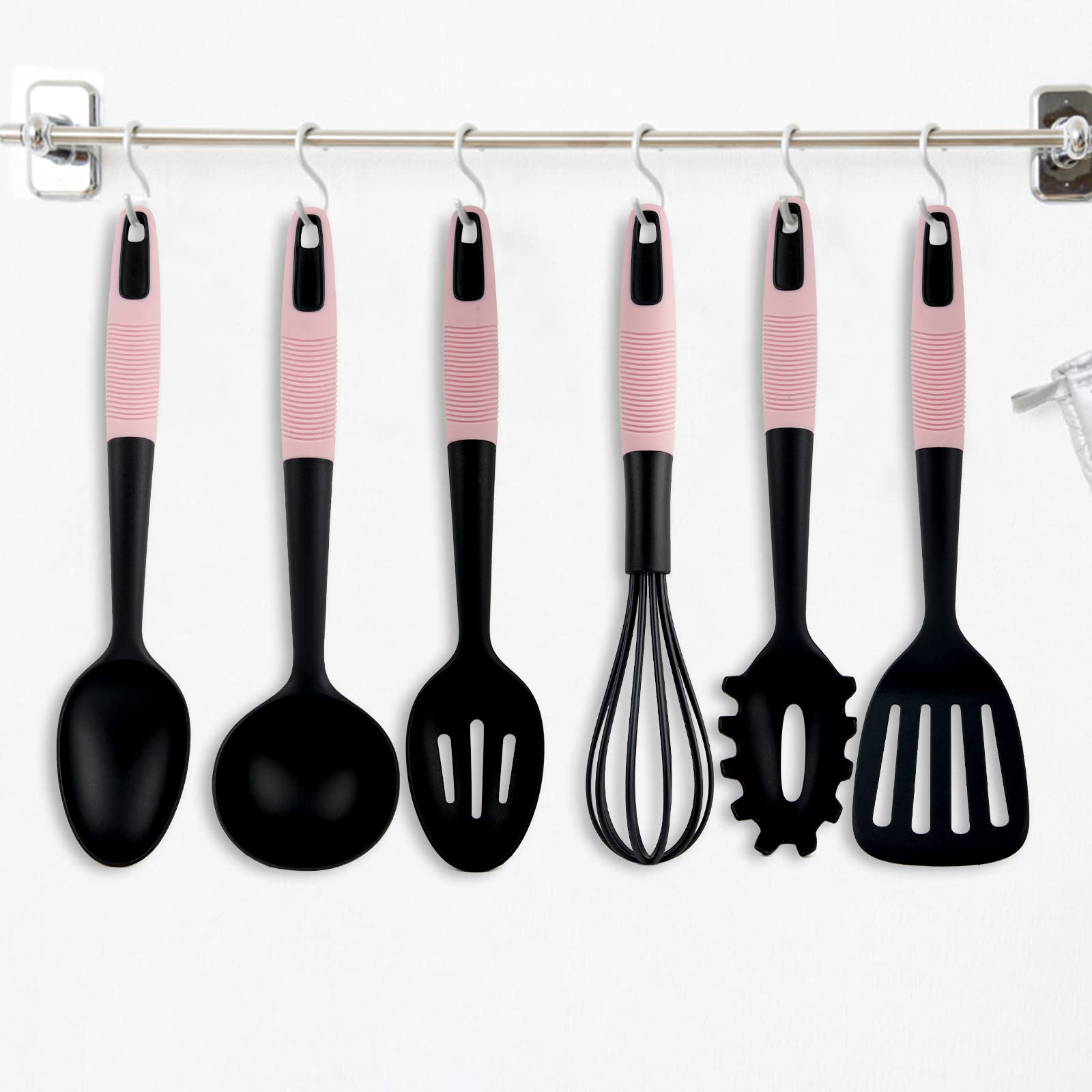 Soup Ladle, Seamless Spoon, Heat-Resistant Silicone and Nylon, Cooking and Serving Spoon for Soup and Gravy, Cooking Tool, Anti-Scratch, Non-Stick