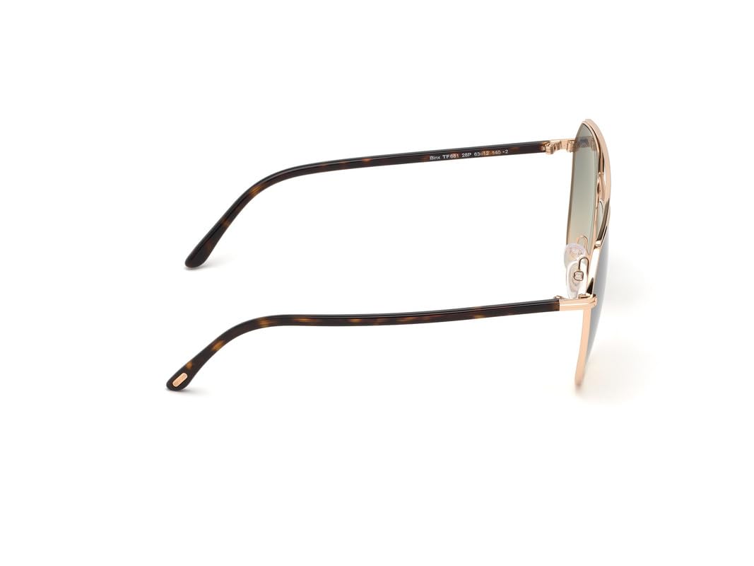 Tom Ford BINX FT0681-28P SUNGLASSES Shiny Rose Gold w/Green Gradient 63mm