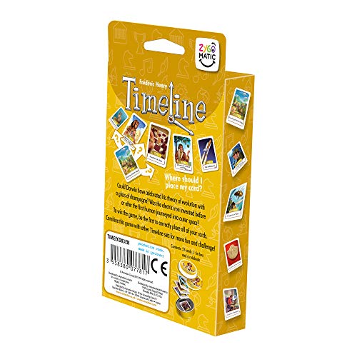 Timeline Classic Card Game - Test Your Knowledge Across Various Historical Themes! Fun Educational Trivia Game for Kids & Adults, Ages 8+, 2-6 Players, 15 Minute Playtime, Made by Zygomatic