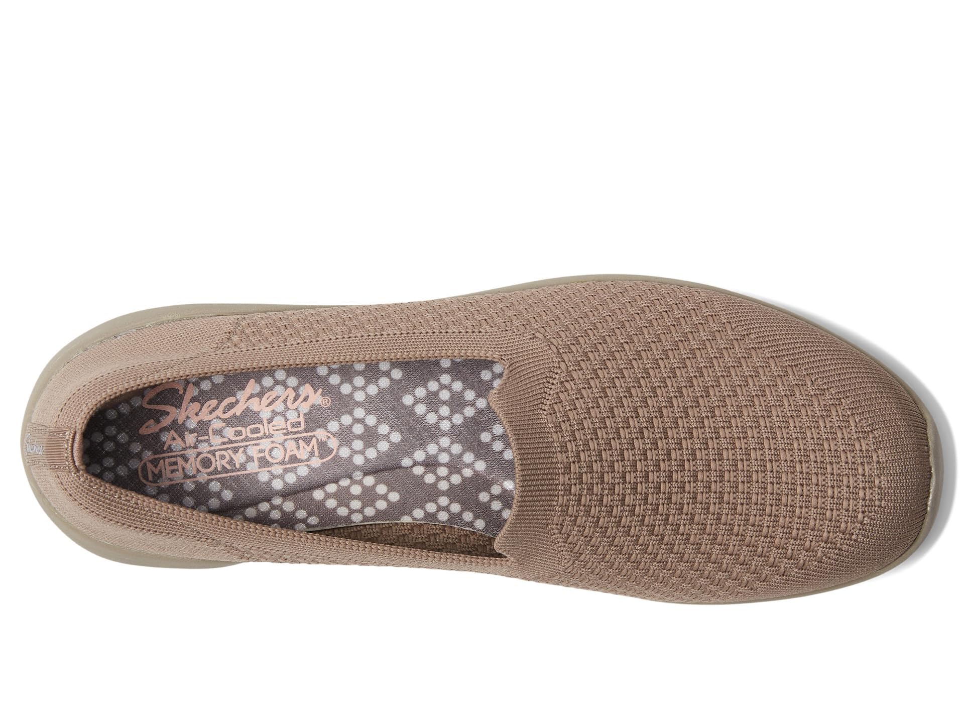 SKECHERS Women's Arya-Clear Skies Loafer, Dark Taupe, 7