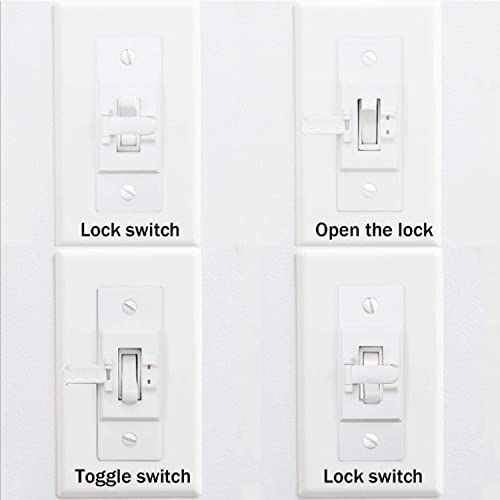 Youliang 2PCS Light Switch Guards Single Control Wall Plate Toggle Switch Protection Cover Children Safety Switch Lock Prevent Accidental Turn On or Off