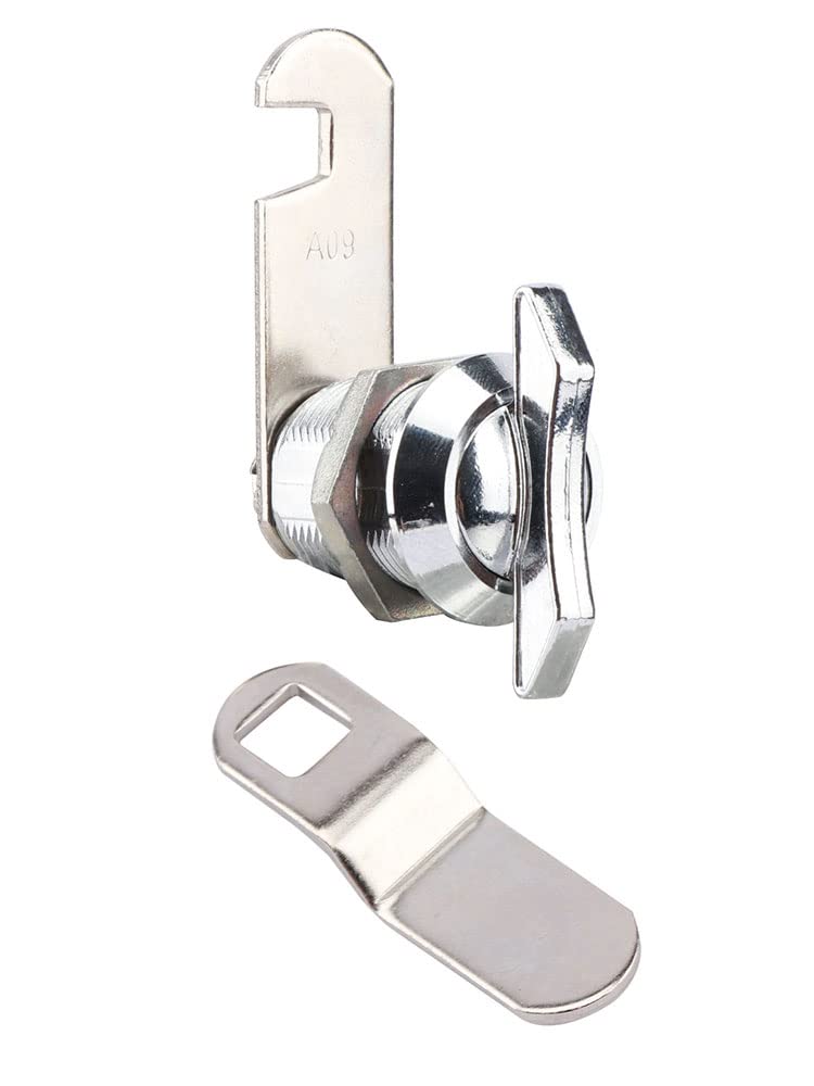 Thumb Operated Offset Cam Lock 2pcs Keyless Twis t Cabinet Mailbox Drawer Lock Latch Keyless Compartment Latch Replacement Lock Cylinder for RV(Size:L/0.75 x 0.78inch)