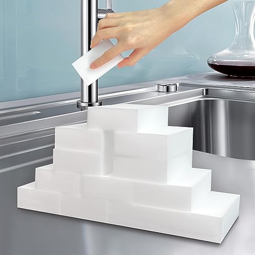 SUBCULTUREPICK 50 Pack Magic Sponge Eraser, Melamine Sponge Foam Pads, Multi-Functional Household Cleaning Sponge in Bulk for Kitchen,Furniture,Bathroom,Sink,Floor,Wall Cleaner