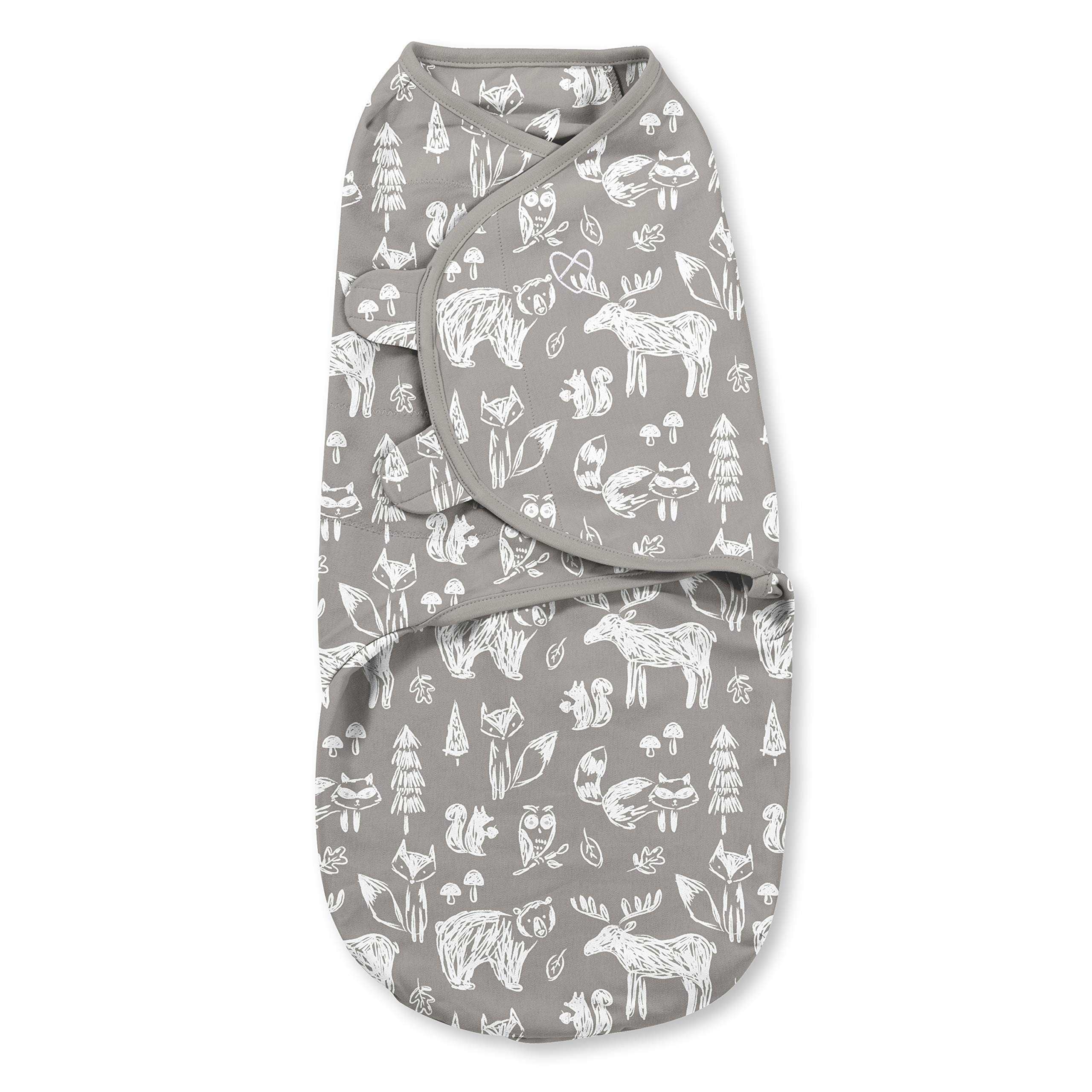 SwaddleMe Original Swaddle - Size Small/Medium, 0-3 Months, 1-Pack (Chalkboard Woodland) Easy to Use, Soft and Cozy Newborn Swaddle Wrap Keeps Baby Cozy and Secure