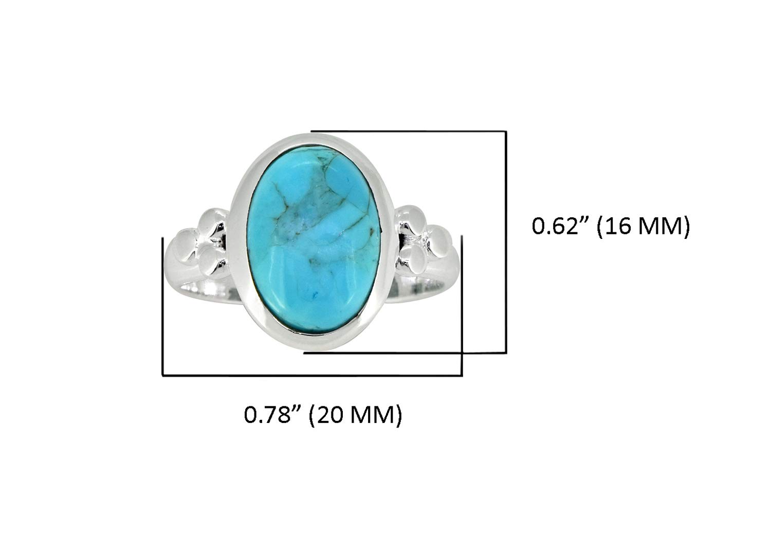 YoTreasure Blue Mohave Turquoise Solid 925 Sterling Silver Bold Ring Jewelry