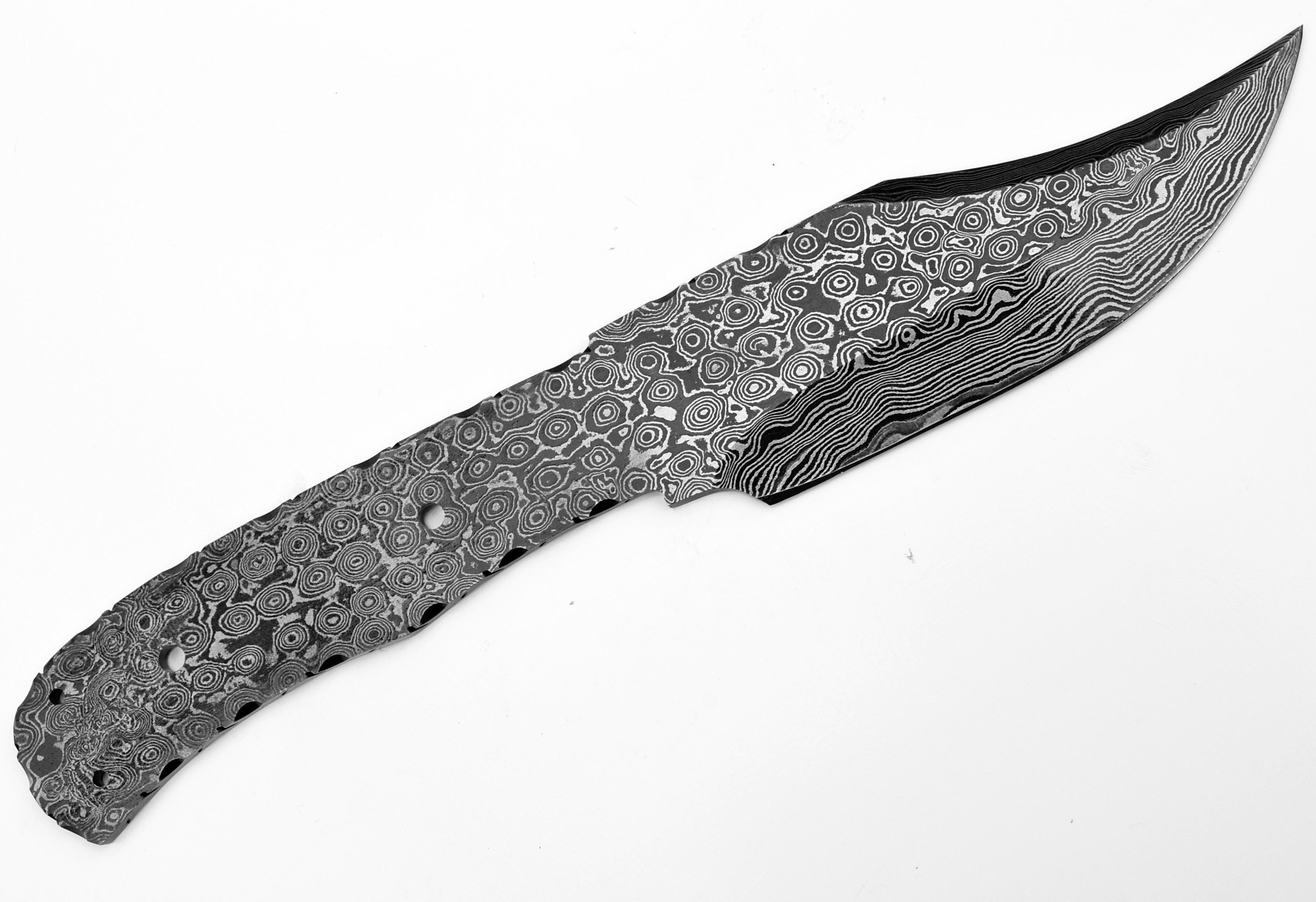 Whole Earth Supply Large Damascus High Carbon Steel Bowie Hunting Blank Blanks Blade Hunting Knife Knives Making 1095HC