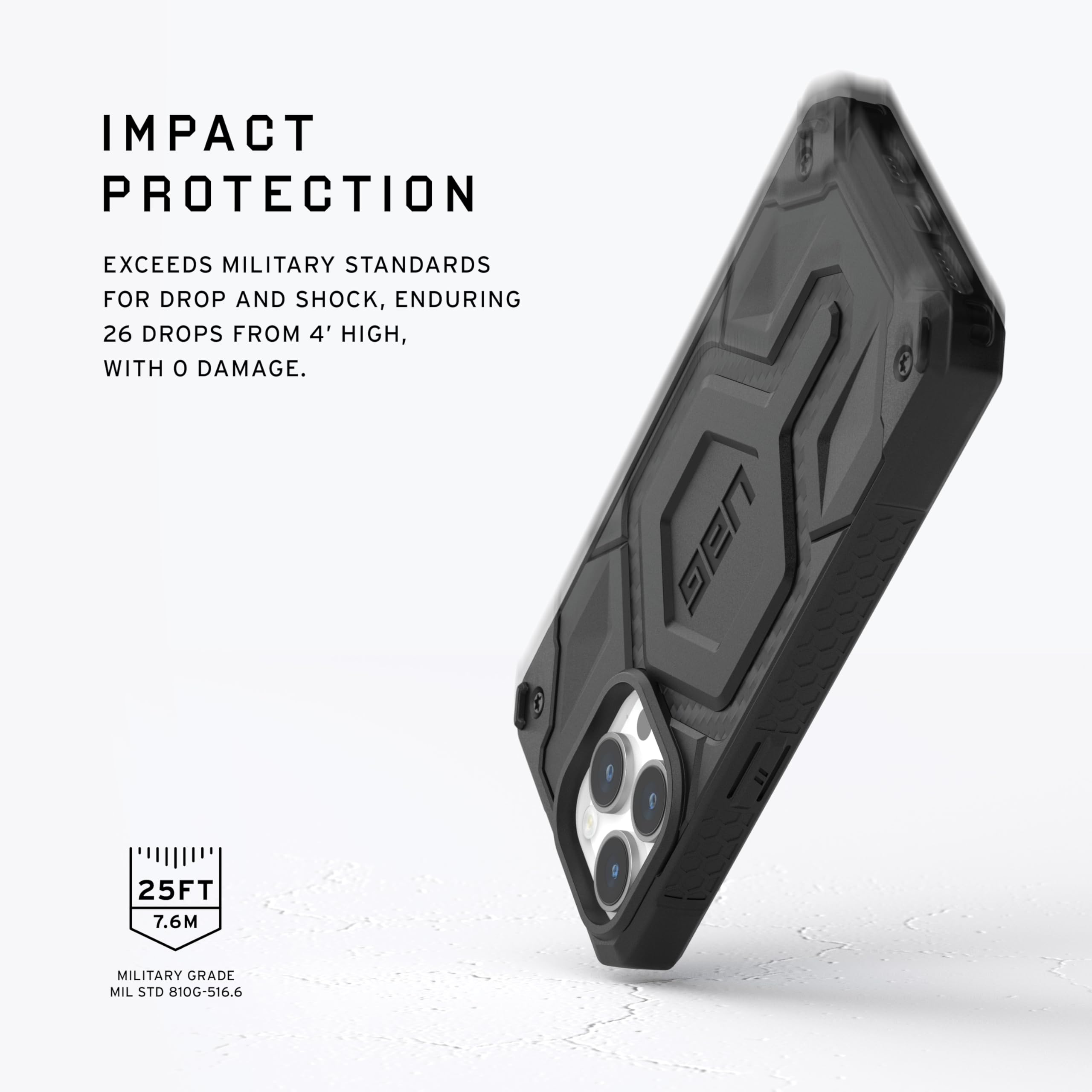 URBAN ARMOR GEAR UAG Designed for iPhone 15 Pro Case Monarch Pro Carbon Fiber 6.1" Compatible with MagSafe Bundle with UAG Civilian Phone Crossbody Lanyard 7mm Adjustable Body Strap Rust/Black