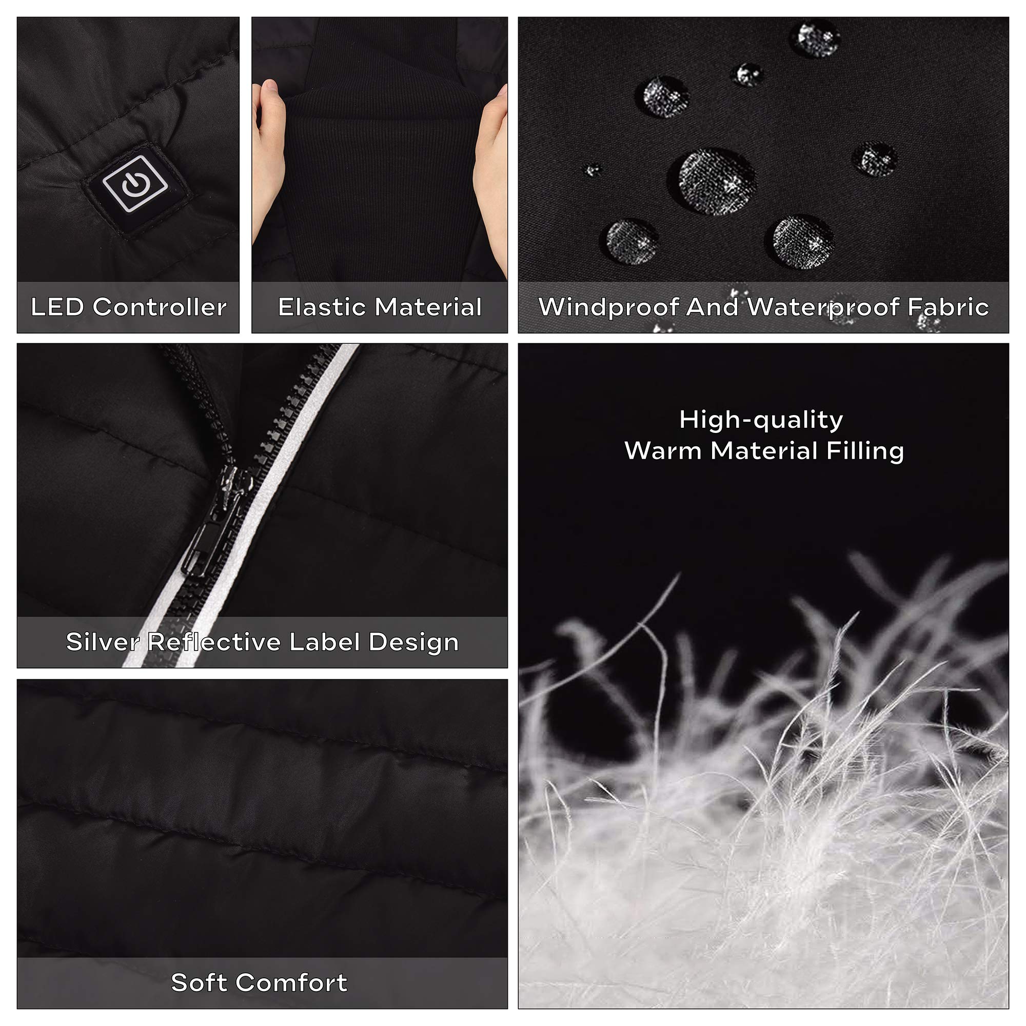 ZLTFashion Heated Vest With Battery Pack USB Charging Electric Heated Jacket Winter Body Warmer Vest for Men