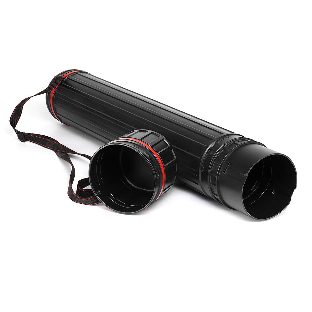 RMISODO 2 Pieces Arrow Quiver Extendable Telescopic Arrow Carrier Tube Archery Case Holder with Adjustable Back Strap, Length Expand from 17.72" to 28.35", Diameter 2.55inch, Can Hold 5 arrows