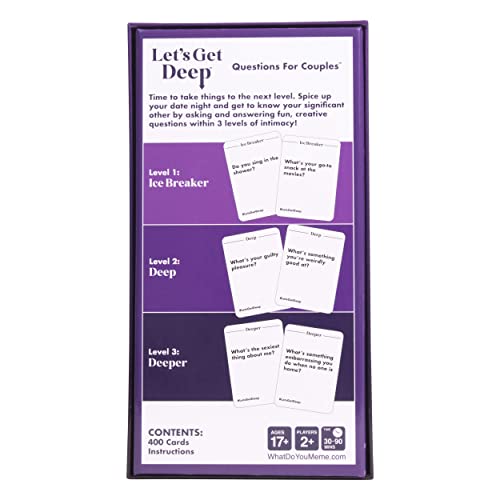 WHAT DO YOU MEME? Let's Get Deep - Conversation Cards for Couples, Love Language Card Game for Date Nights