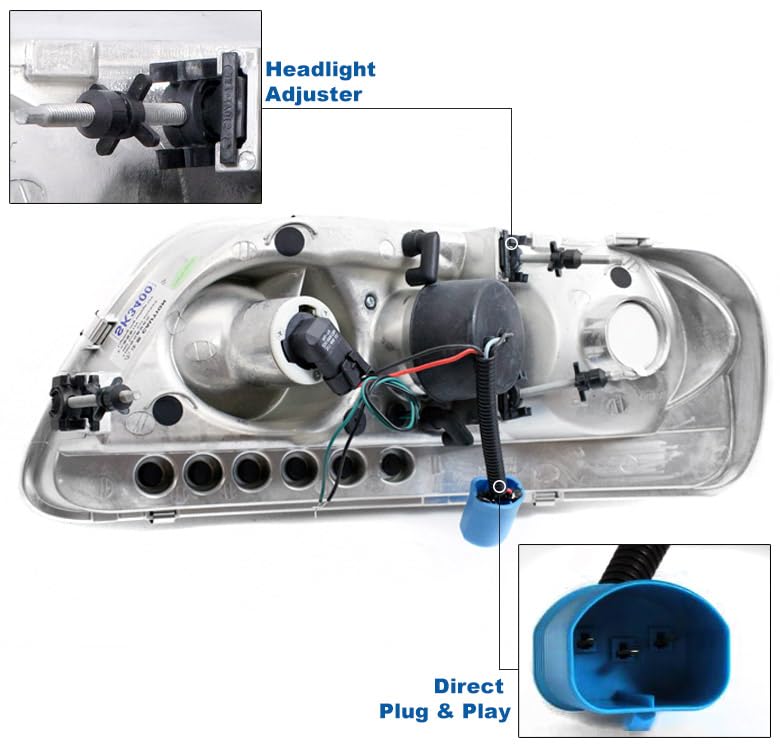 ZMAUTOPARTS LED Black Projector Headlights Headlamps For 1997-2003 Ford F-150/1997-2002 Expedition