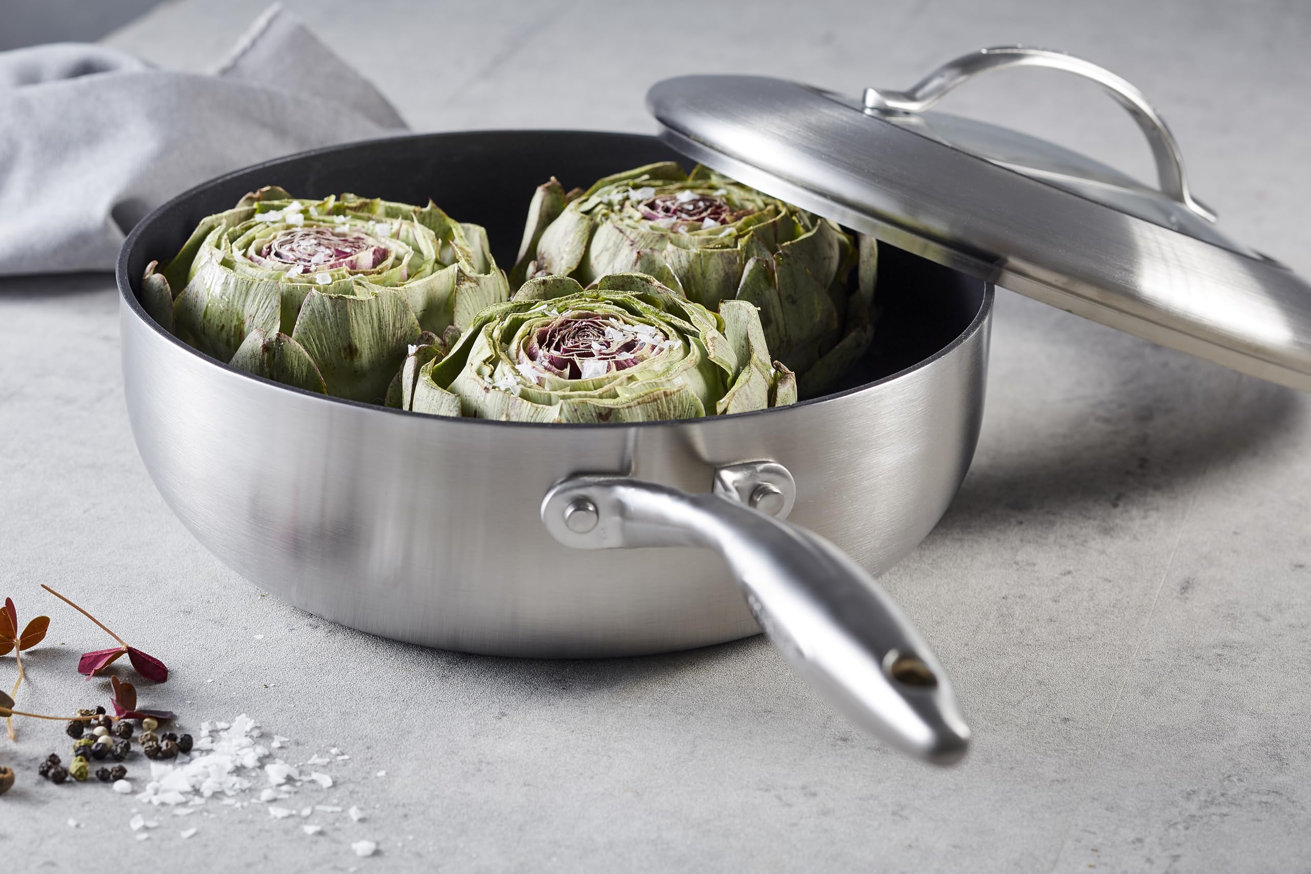 Scanpan - 65082600 CTX Covered Deep Sautè Pan, 4 Quart, Silver
