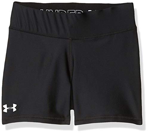 Under Armour 4" Volleyball Short, Black (001)/White, Youth Medium