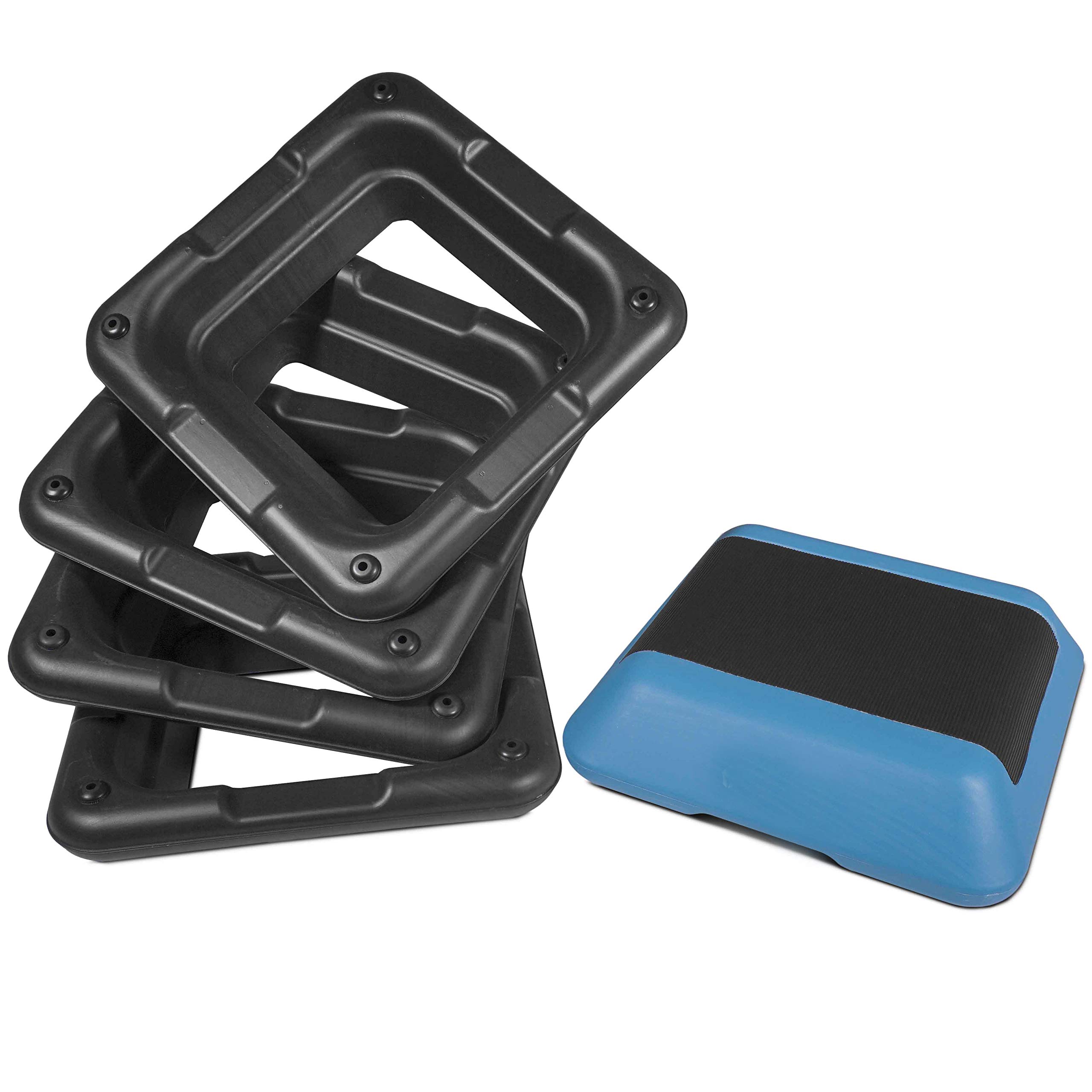 Titan Fitness Adjustable Aerobic Step 16" x 16" with Risers 4", 6", 8", 10", 12" High