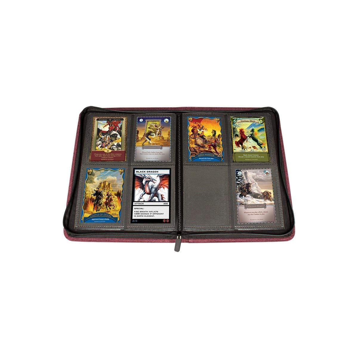 Suede Collection Zippered 4-Pocket Premium PRO-Binder - Ruby