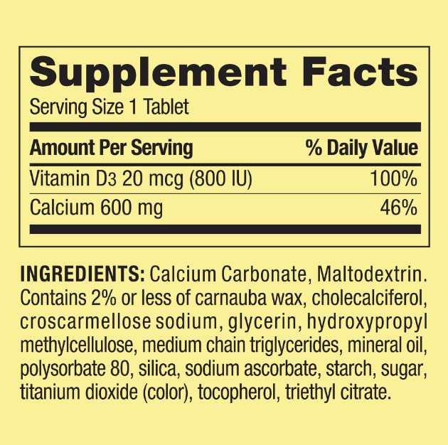 Spring - Valley Calcium Plus Vitamin D Tablets 600 mg - 250 Count