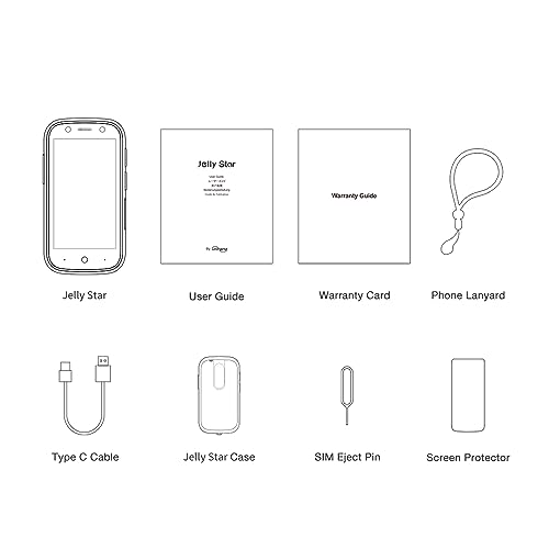 Unihertz Jelly Star, The World's Smallest 4G Android 13 Smartphone Transparent Design LED Light NFC OTG, Blue (Support T-Mobile & Verizon only)